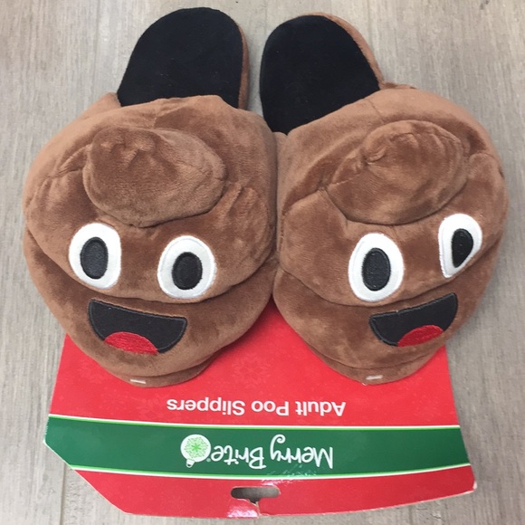 dandee | Shoes | Poo Emoji Scuff Slippers By Dandee Plush Mens 78 ...